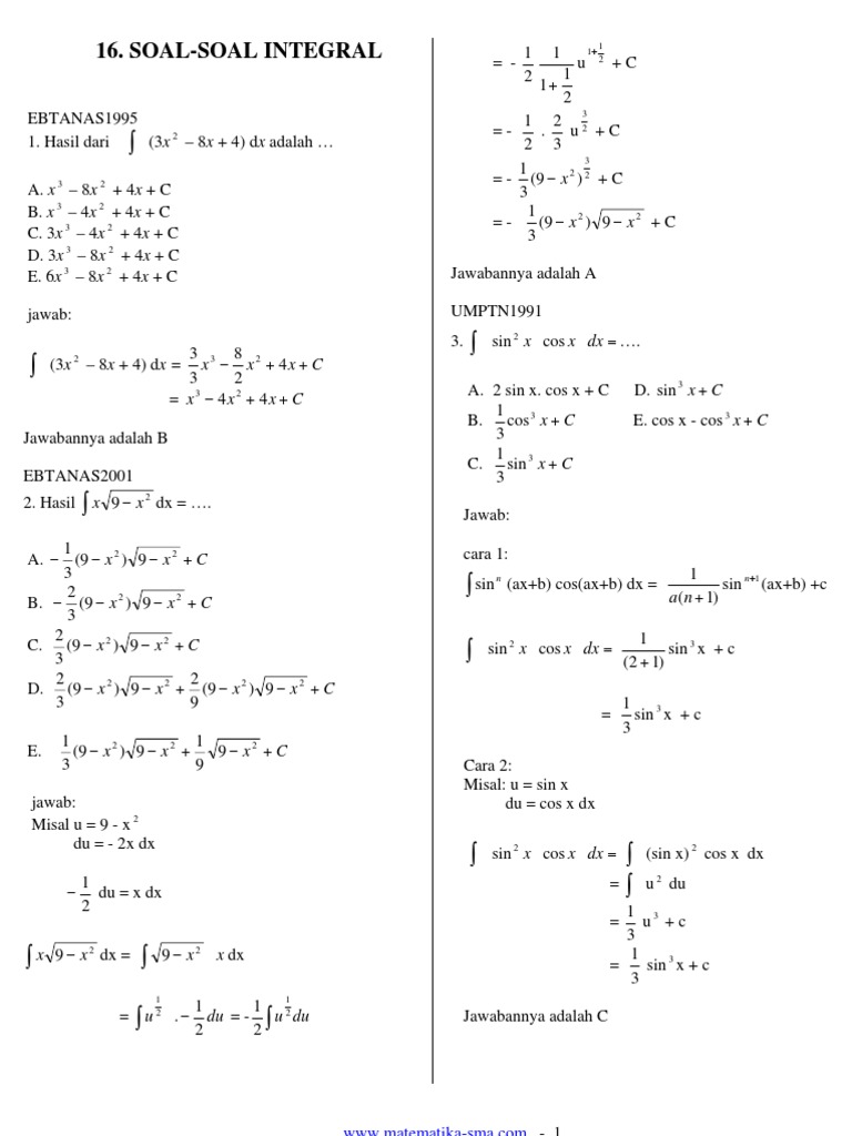 Soal-Soal Integral | PDF