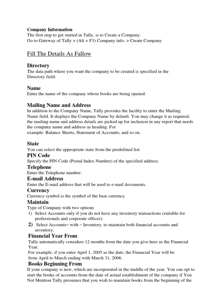 Tally Notes | PDF | Inventory | Software