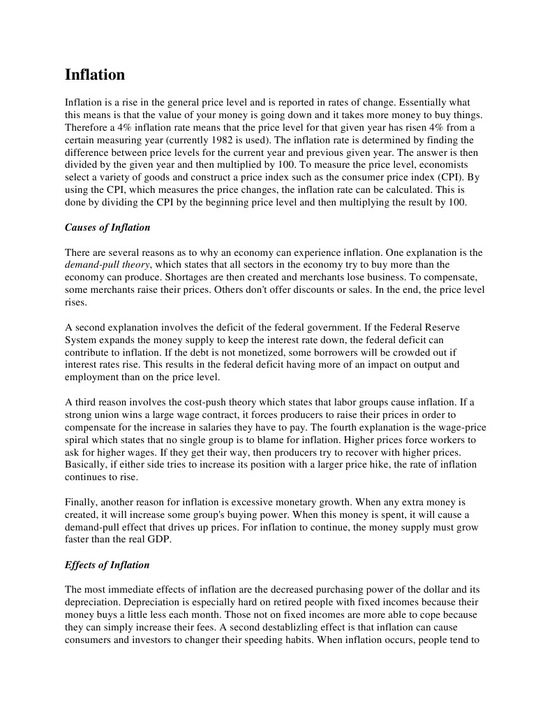 Inflation | PDF | Inflation | Deficit Spending