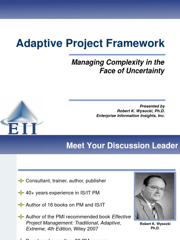 Adaptive Project Framework: Managing Complexity in The Face of Uncertainty | PDF | Project ...