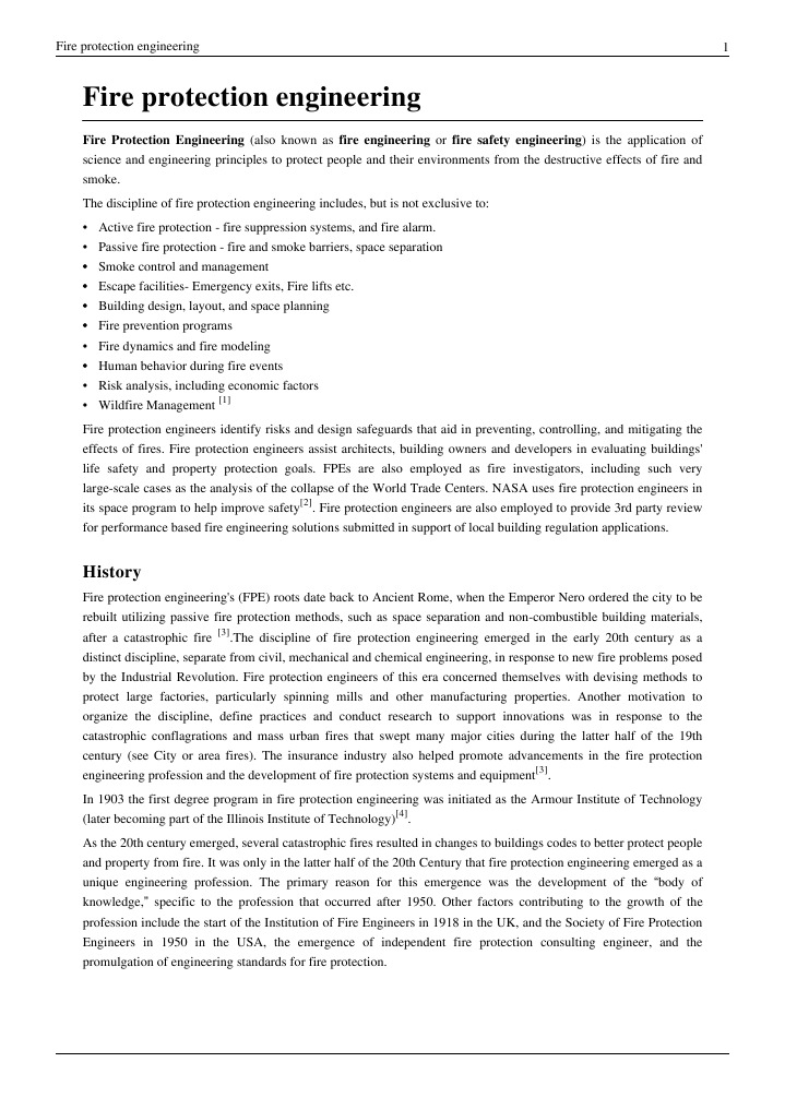 Fire Protection Engineering | PDF | Engineering | Science And Technology