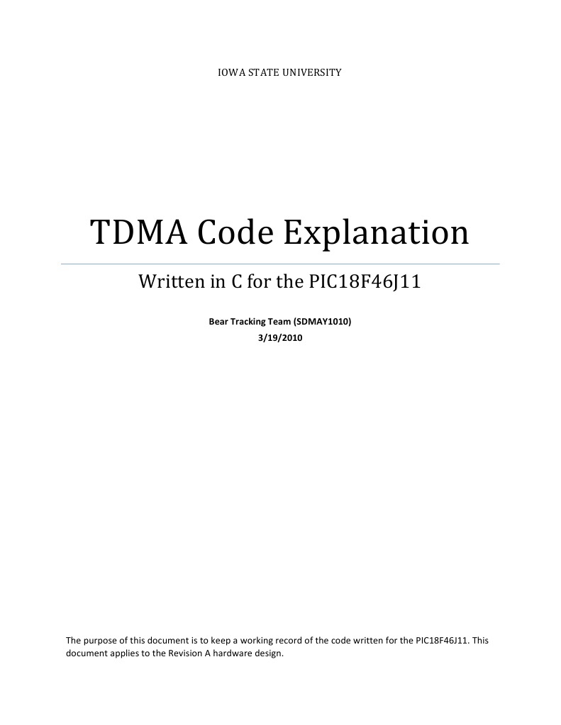 TDMA Code Explanation | PDF | Pic Microcontroller | Parameter (Computer Programming)