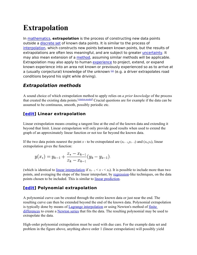 Extrapolation | PDF | Mathematical Analysis | Analysis
