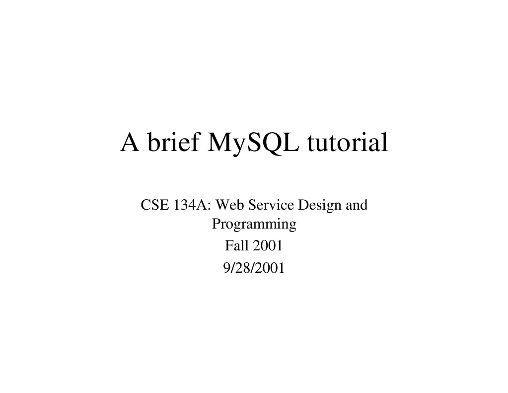 Mysql Tutorial | PDF | Table (Database) | Databases