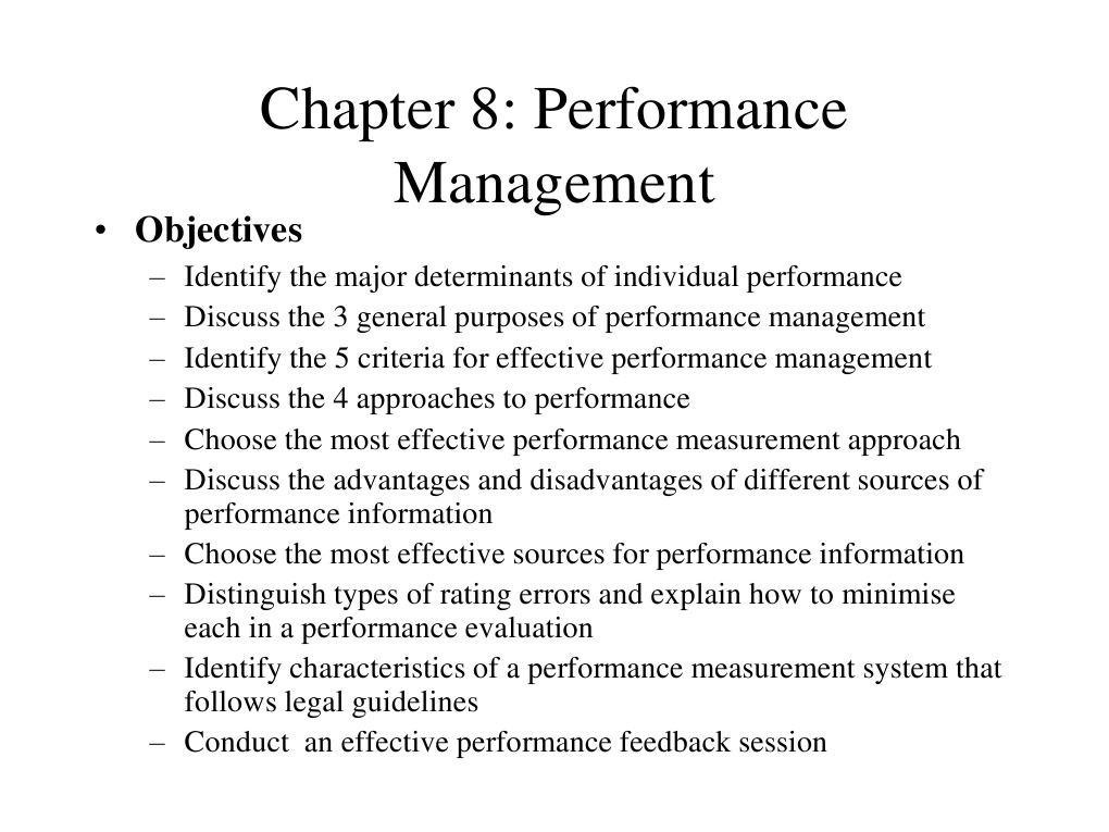 Chapter 8: Performance Management: - Objectives | PDF | Performance ...