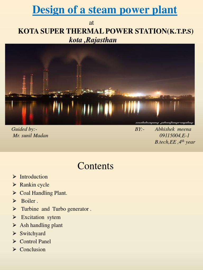 Kota Thermal Power Plant Design | PDF | Turbine | Nature