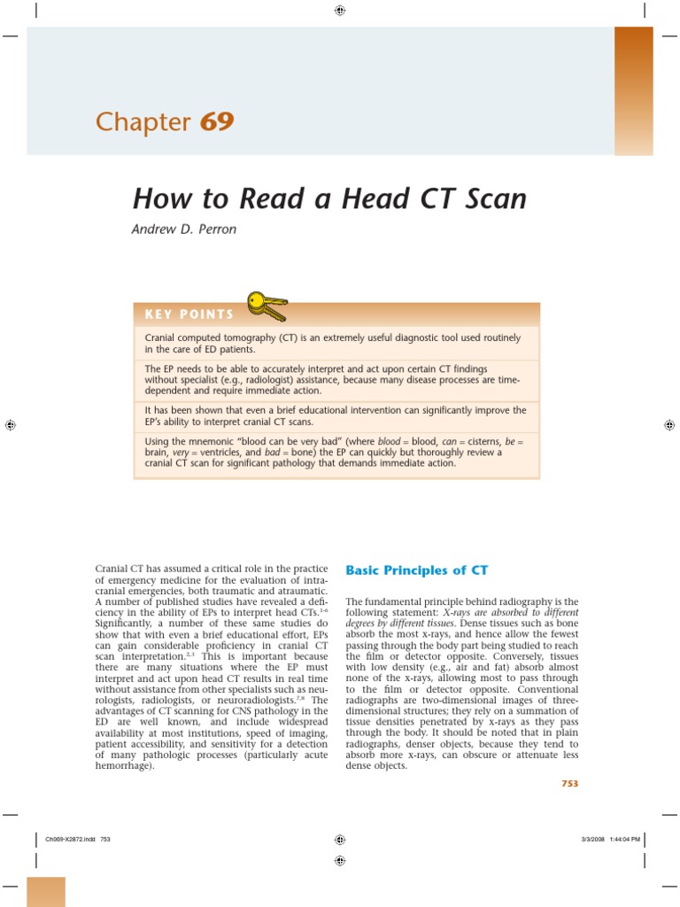 Reading CT Scan of Human Brain | PDF