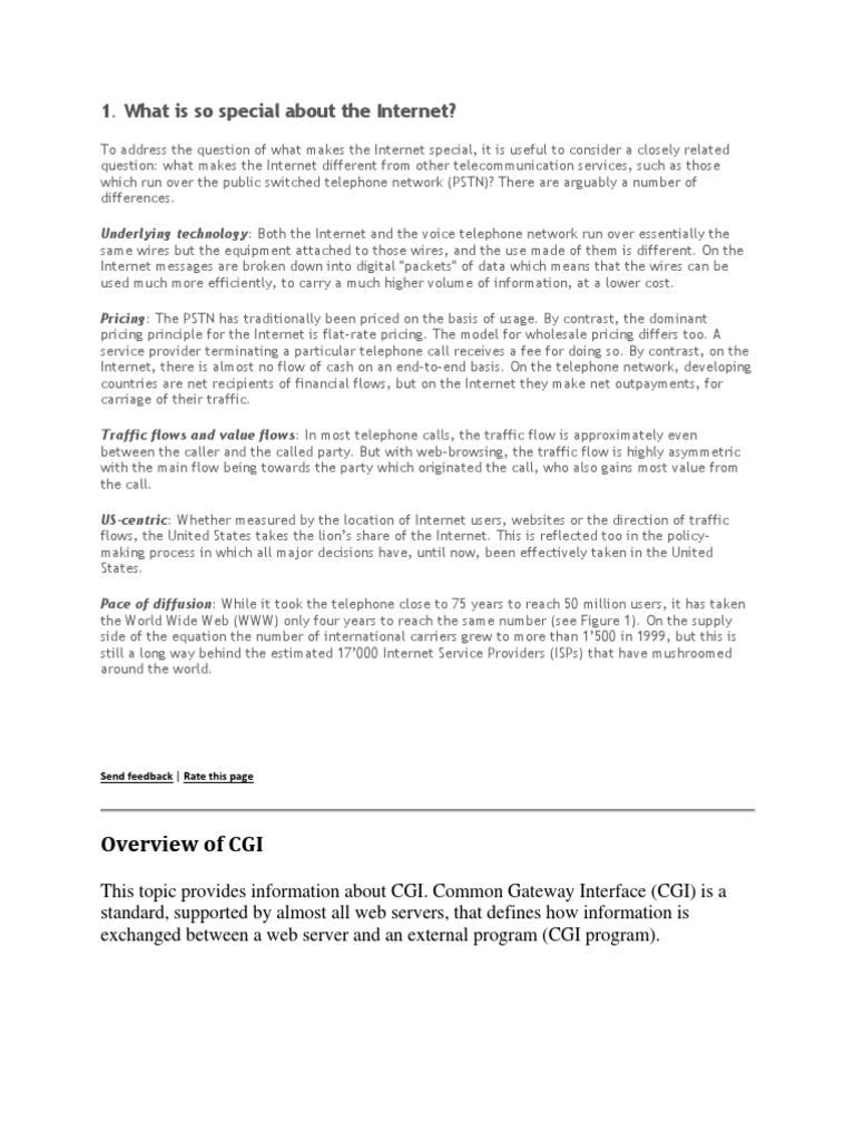 What Is So Special About The Internet?: Overview of CGI | Download Free PDF | Dynamic Html ...
