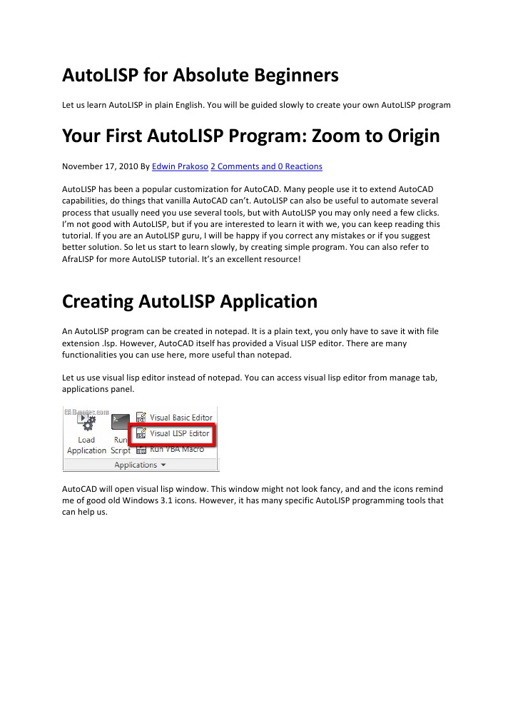 AutoLISP For Absolute Beginners | Download Free PDF | Trigonometric ...