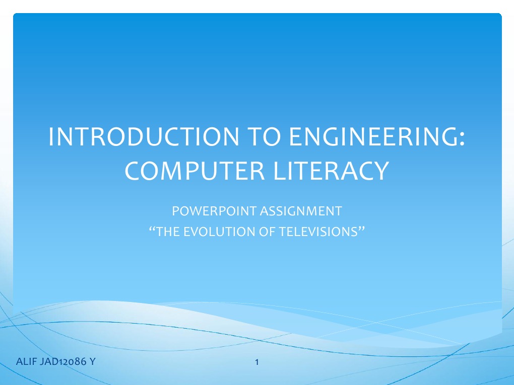 Introduction To Engineering: Computer Literacy: Powerpoint Assignment ...