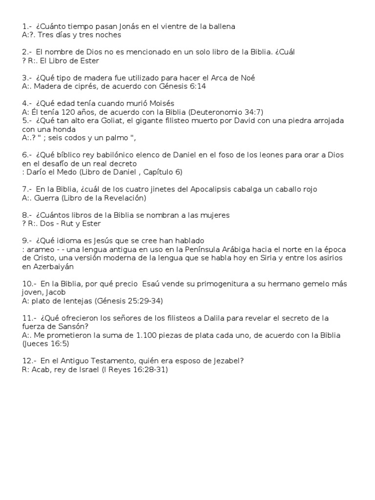 Trivia Biblia | PDF | Filisteos | Biblia