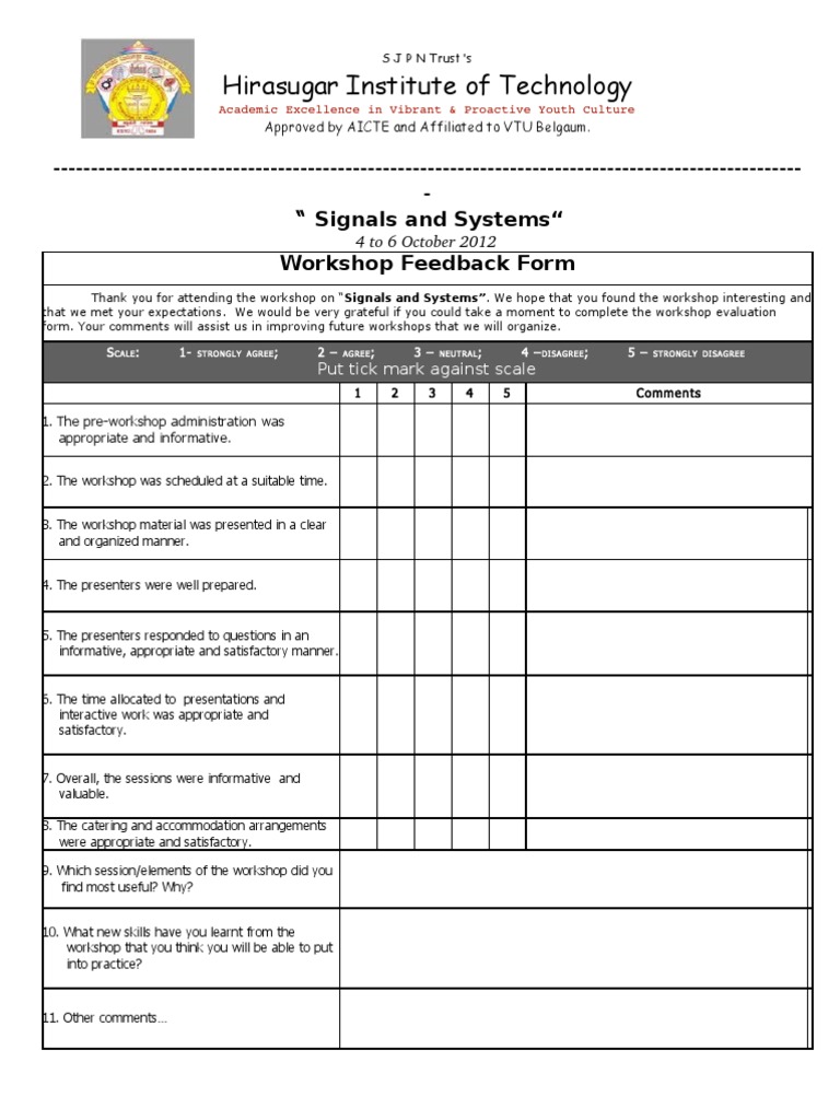 Feedback Workshop | PDF