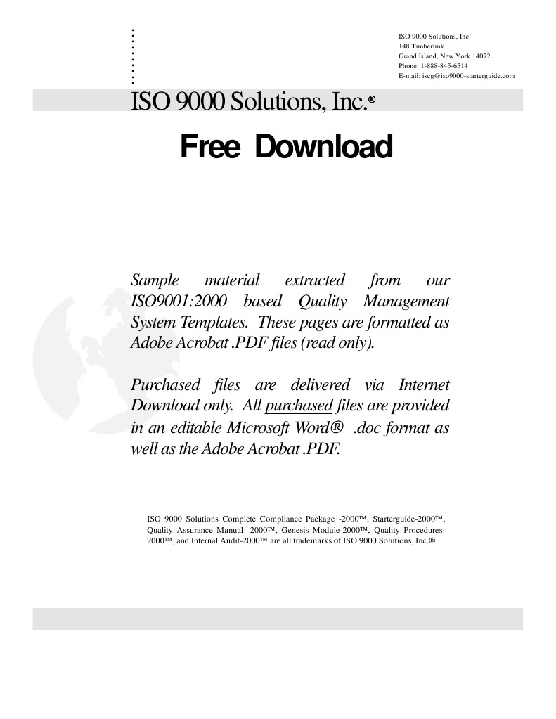 Free Download: ISO 9000 Solutions, Inc | PDF | Iso 9000 | Quality ...