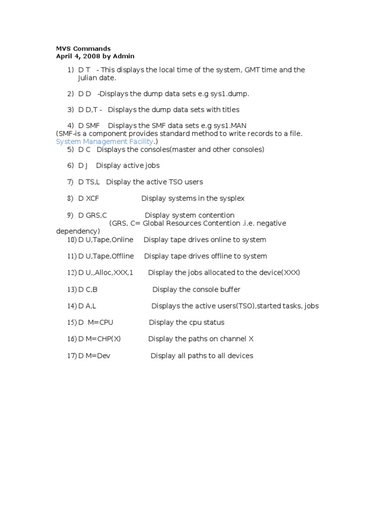 MVS Commands and Functions Guide | PDF | Computers