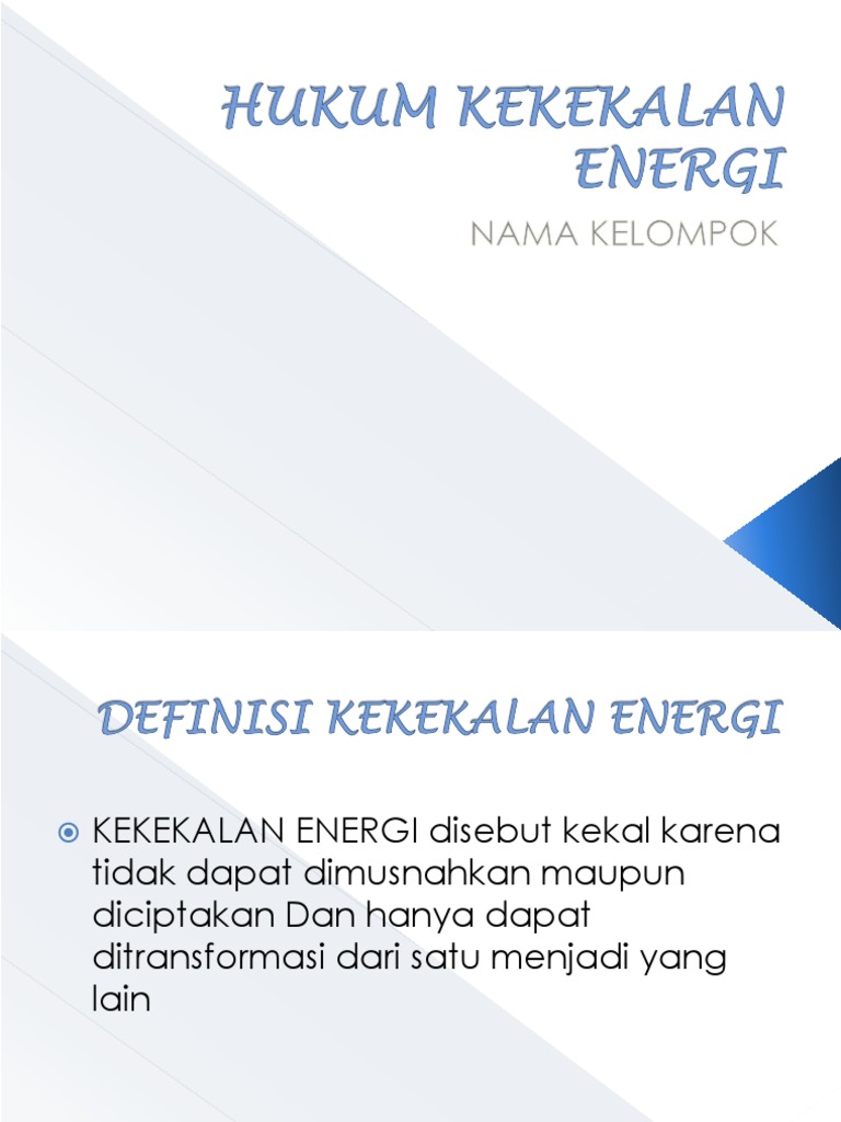 Hukum Kekekalan Energi | PDF
