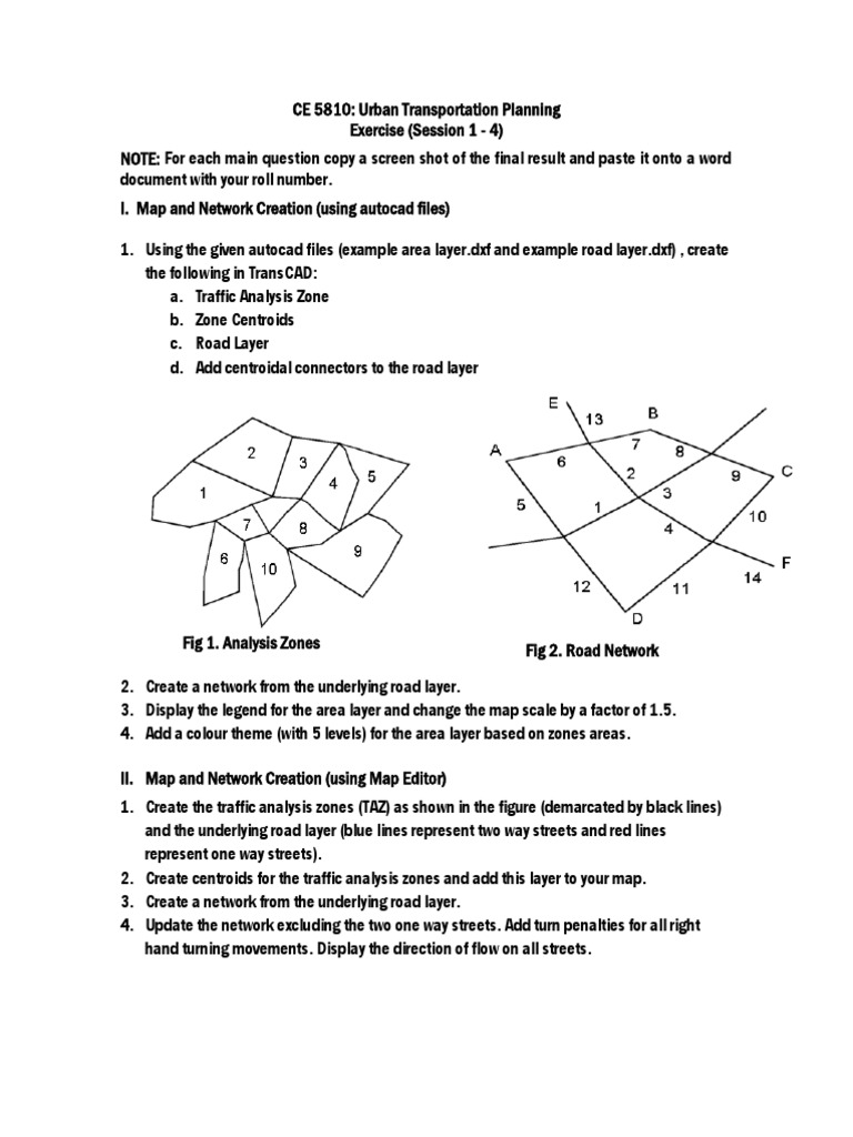 TransCAD - Exercise Session 1-4 | PDF | Matrix (Mathematics) | Map