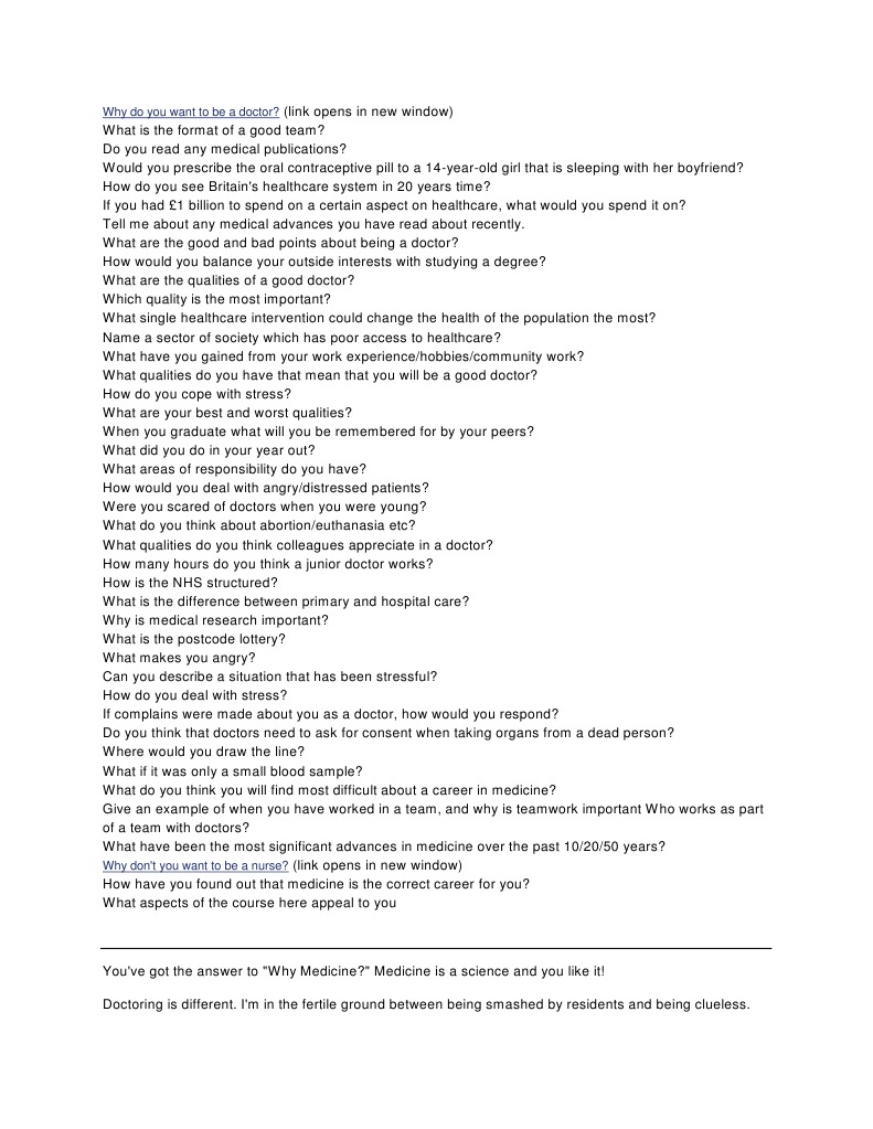 Why Do You Want to Be a Doctor | Physician | National Health Service