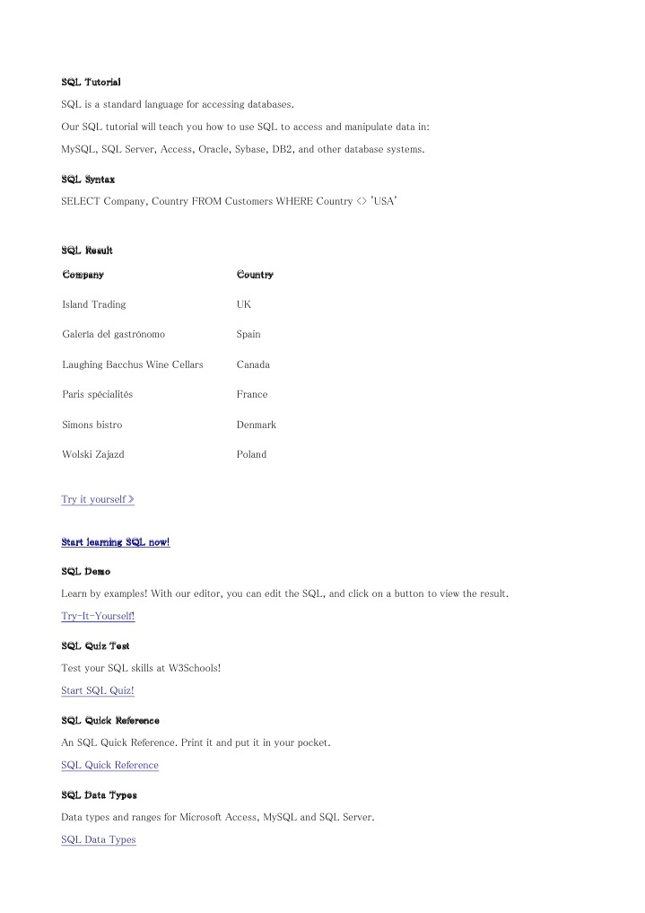 SQL Documentation | PDF | Sql | Databases