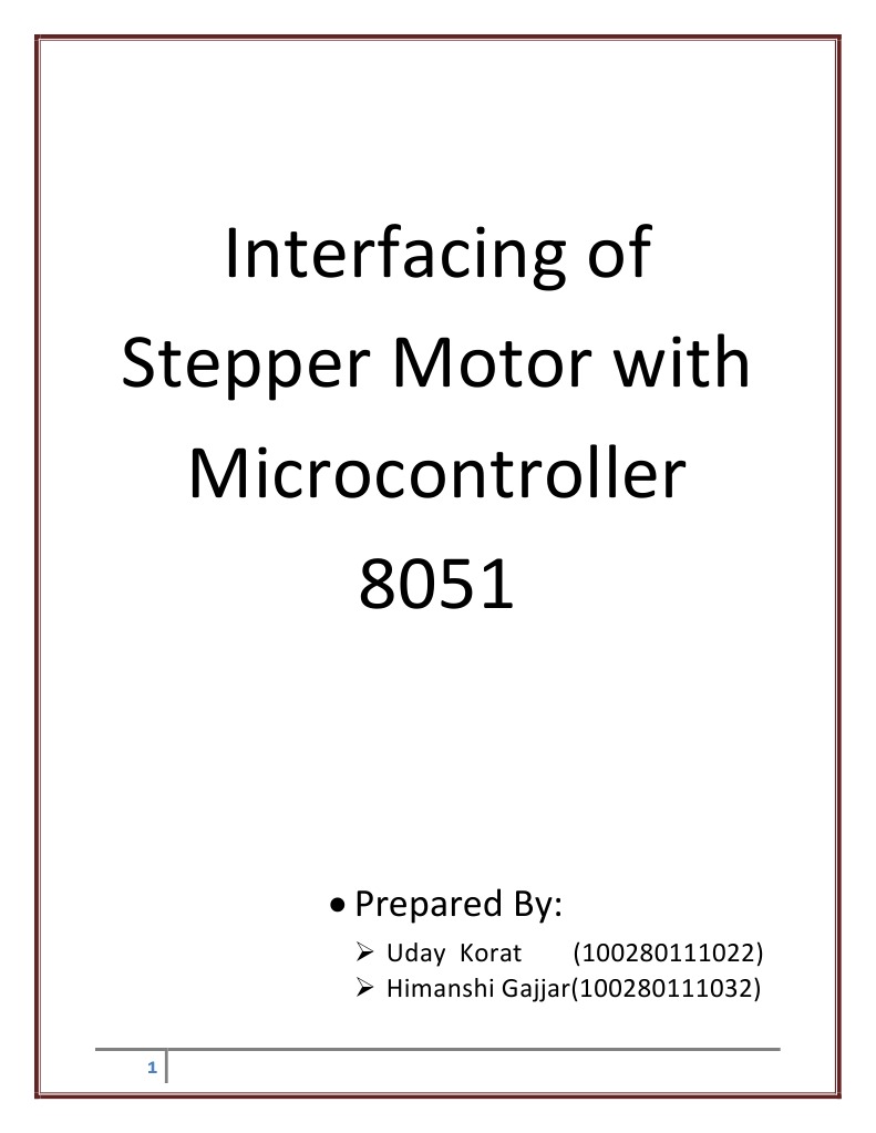 Report Interfacing of Stepper Motor With Microcontroller 8051 | PDF | Electric Motor ...