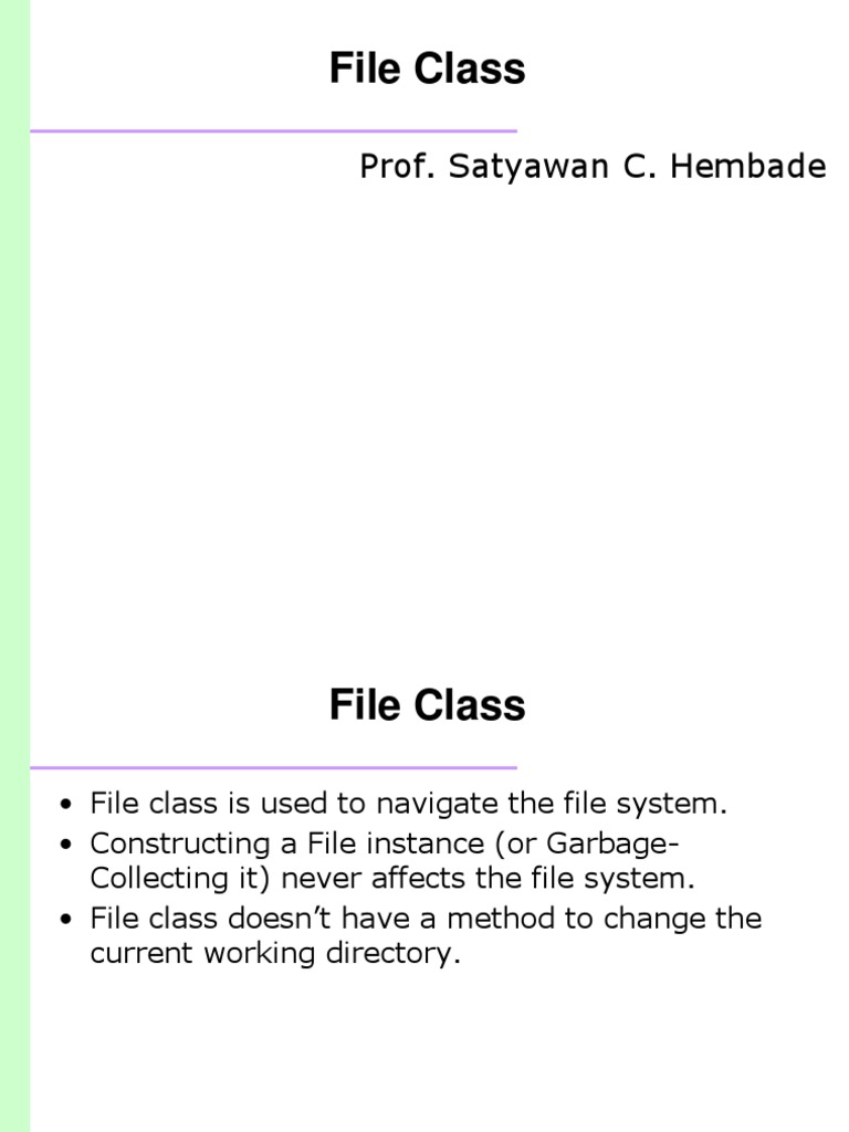 File Class: Prof. Satyawan C. Hembade | PDF | Computer File | Data Type