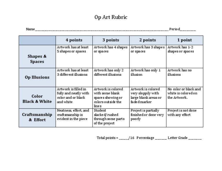 Op Art Rubric | PDF