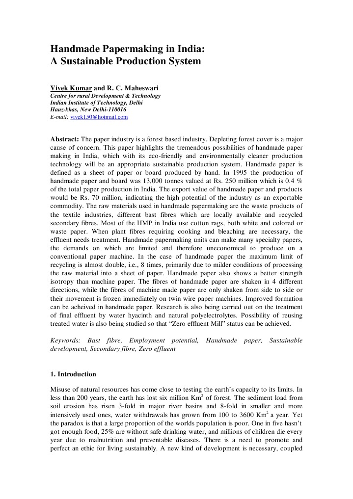 Handmade Papermaking in India | PDF