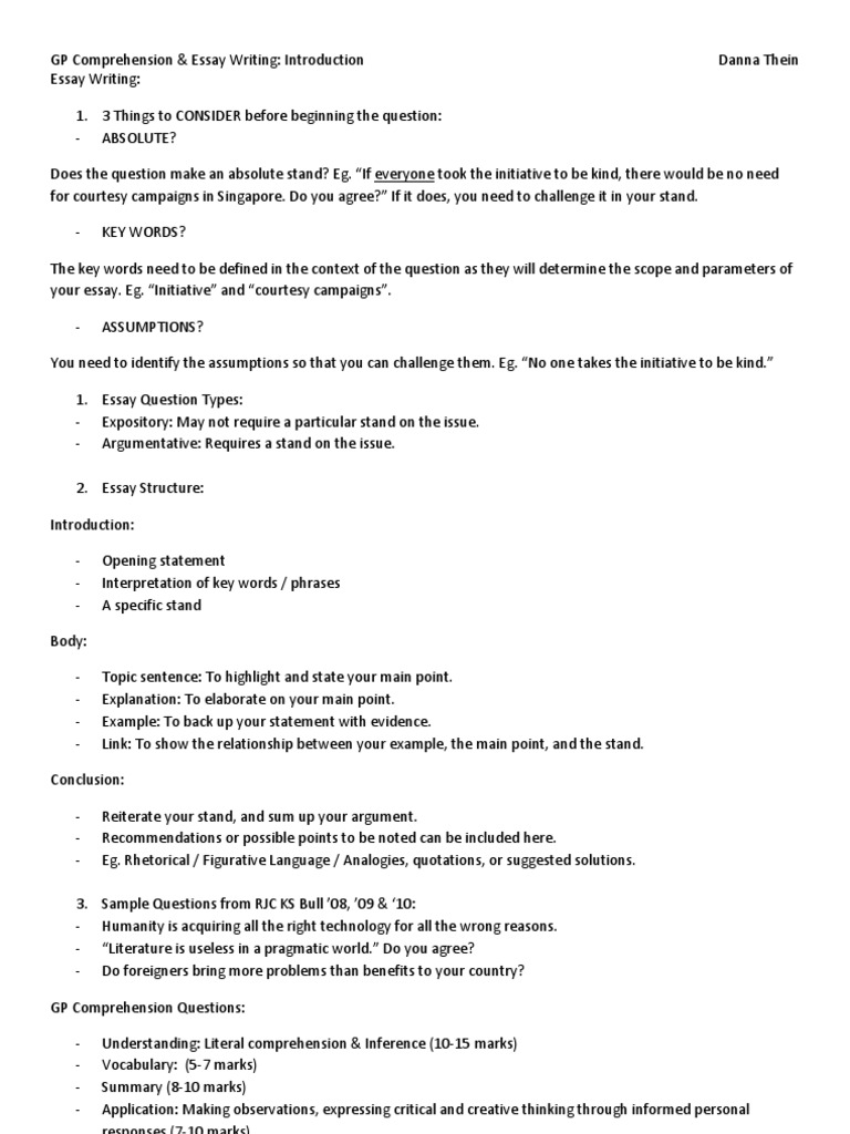 GP Essay Guide | PDF