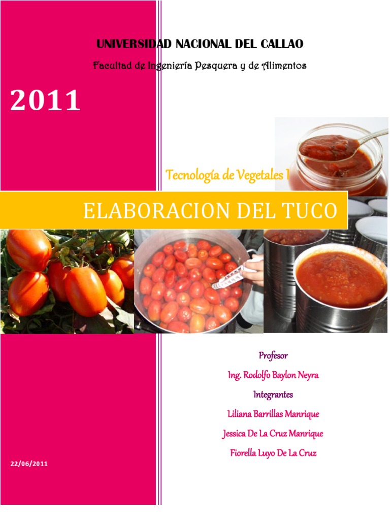 Elaboracion de Tuco | PDF | Tomate | sal