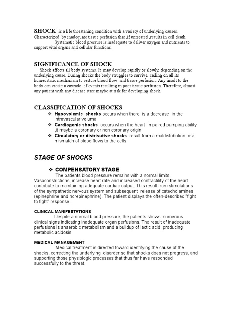 Shock | PDF | Shock (Circulatory) | Burn