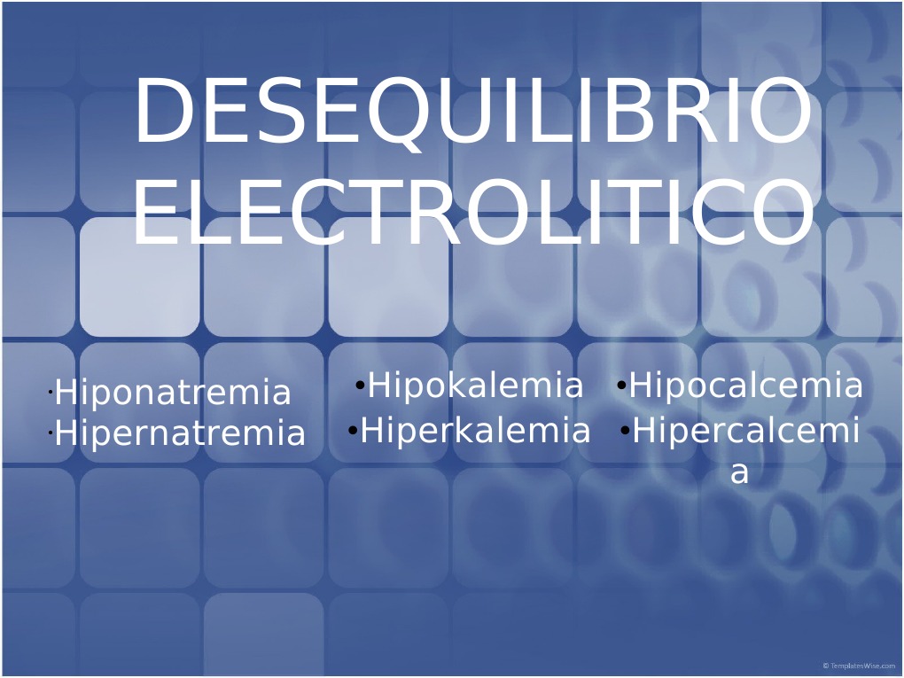 Desequilibrio Electrolitico | PDF | Especialidades Medicas | Medicina ...