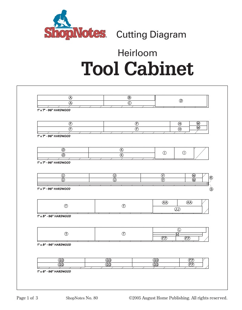 80 - Cutting Diagrams - Heirloom Tool Cabinet | PDF | Teaching Methods ...