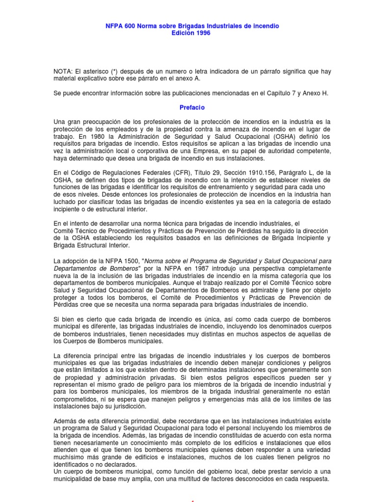 Norma NFPA 600 | PDF