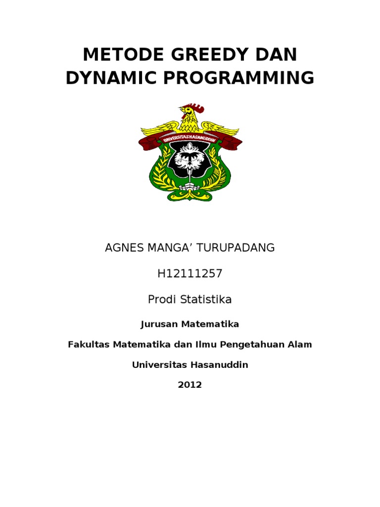 Metode Greedy dan Dynamic Programming | PDF | Bisnis | Metode & Bahan Ajar