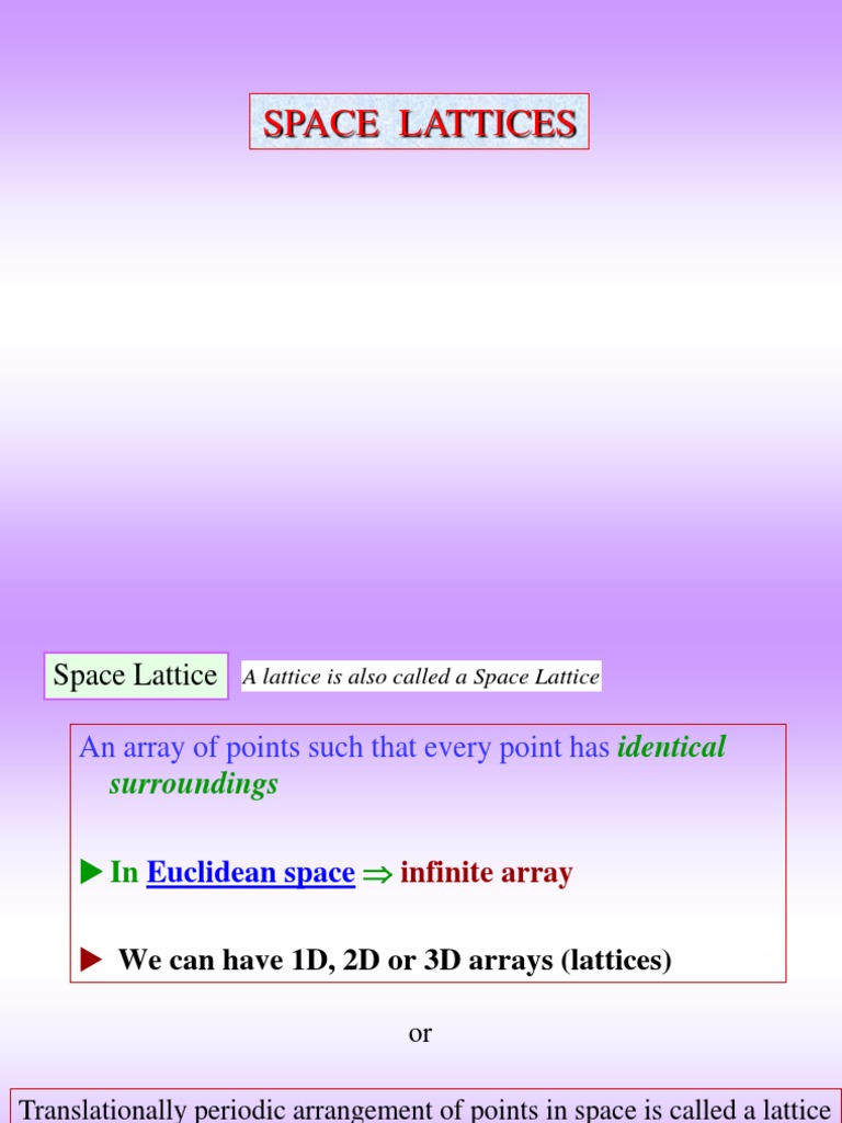 Lattice | PDF | Crystal Structure | Lattice (Group)