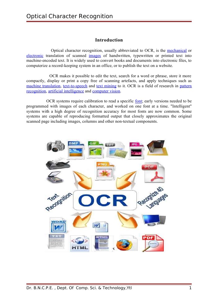 Optical Character Recognition | PDF | Optical Character Recognition ...