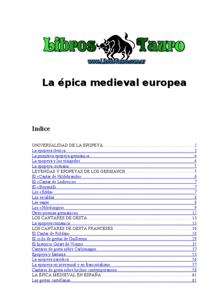 Anonimo - La Epica Medieval Europea | PDF | Poesía épica | Beowulf