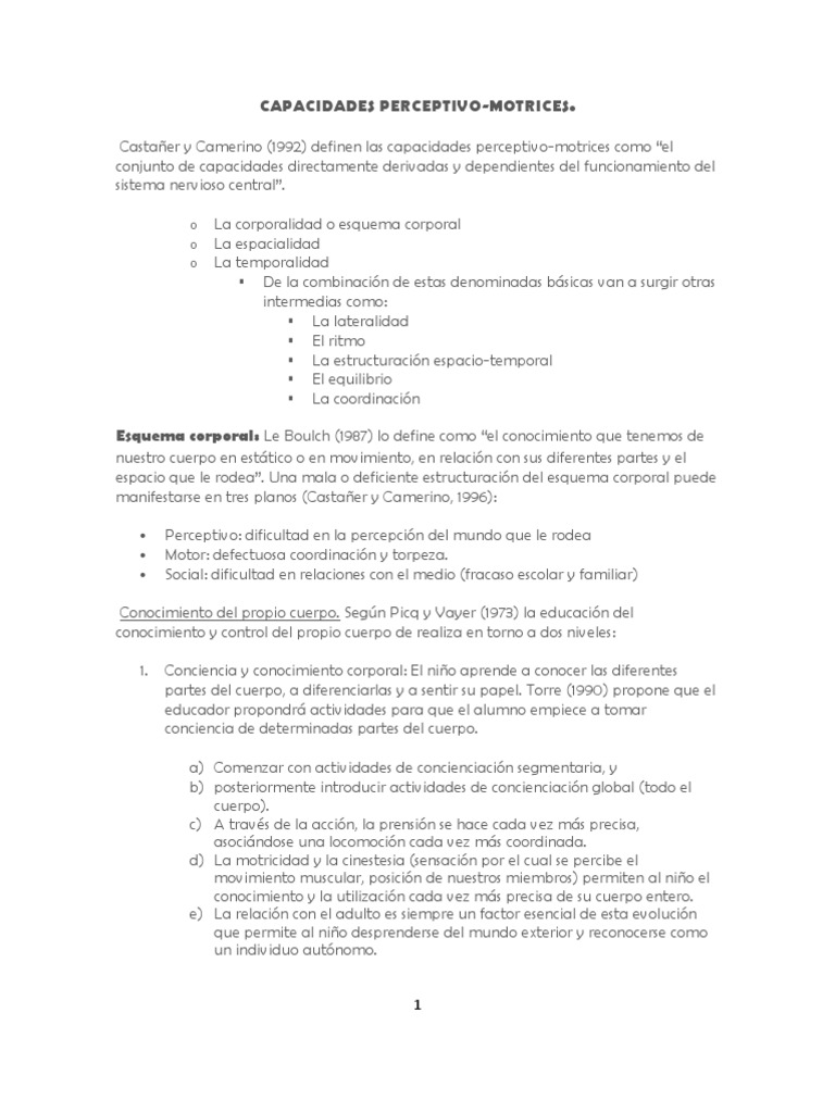 Capacidades Perceptivo-Motrices en Niños | PDF | Ritmo | Handedness