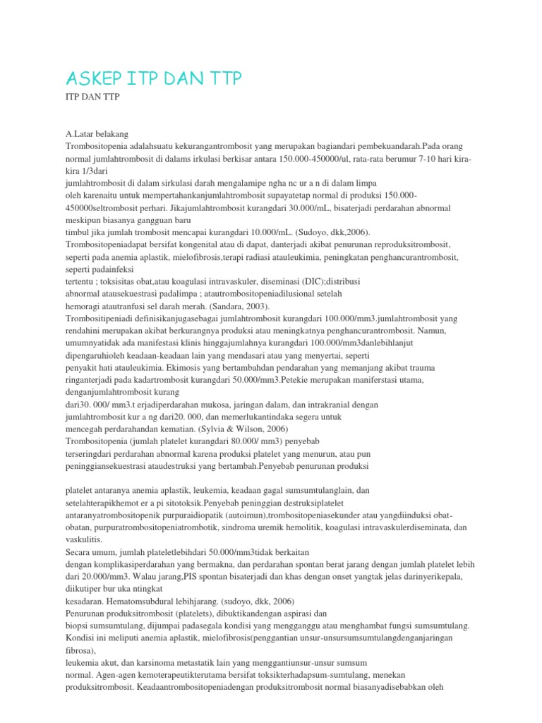 Askep Itp Dan TTP | PDF