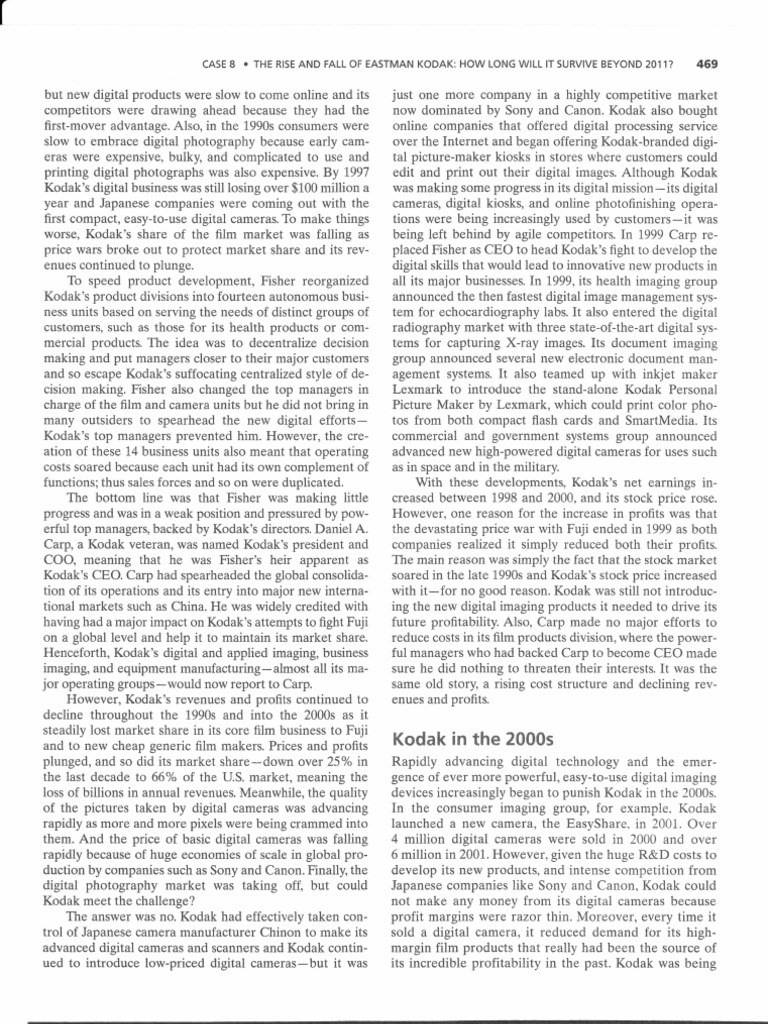 Kodak Case Study "Part 2" | PDF | Black Berry Limited | Digital Photography
