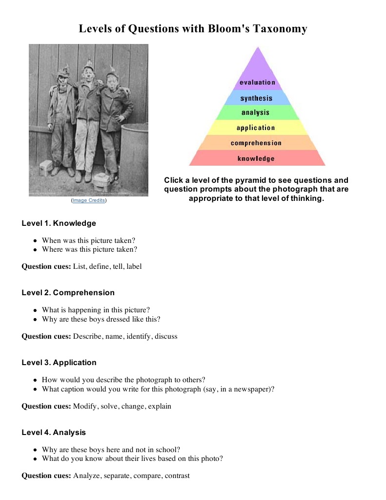 Questioning With Bloom's Taxonomy | PDF