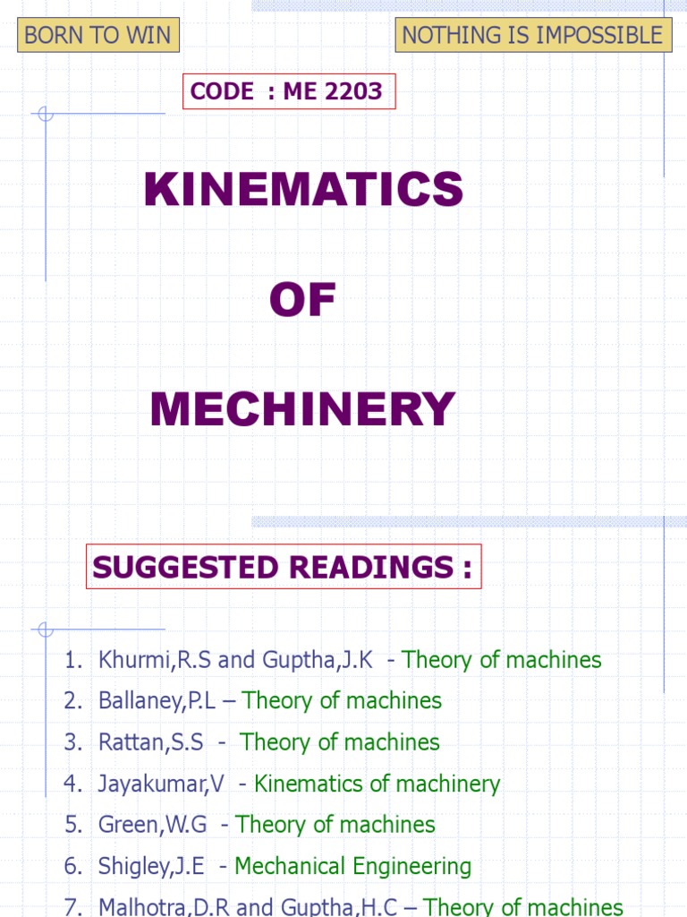 Kom Basics of Mechanisms | PDF | Kinematics | Machines