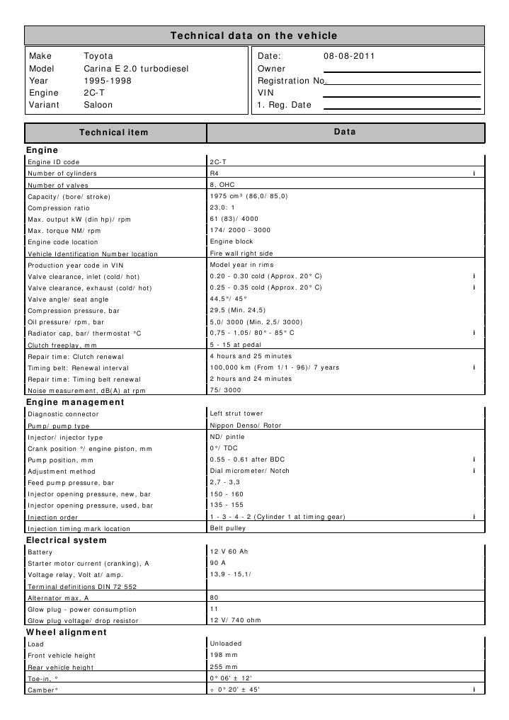 Especificaciones Toyota 2ct | PDF | Fuel Injection | Engines