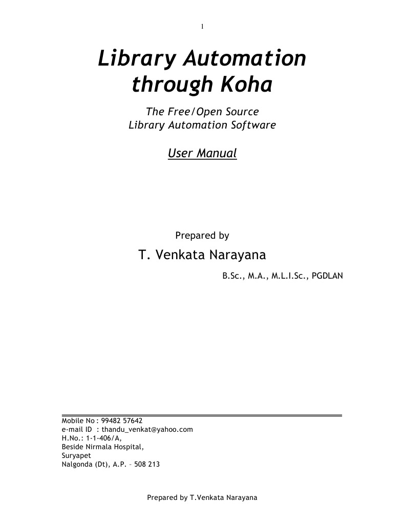Koha 2 2 8 User Manual Pdf International Standard Book Number Sql
