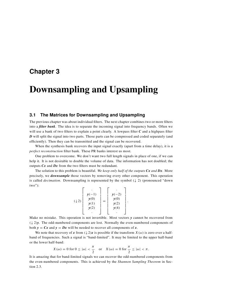 Downsampling and Upsampling | PDF | Matrix (Mathematics ...