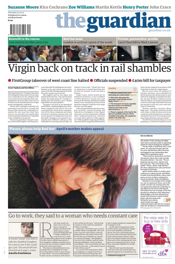 The Guardian Newspaper 04.10.2012 | National Health Service | Health Care