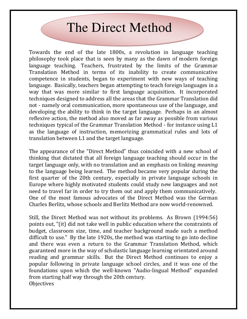 The Direct Method | PDF | Language Education | Second Language