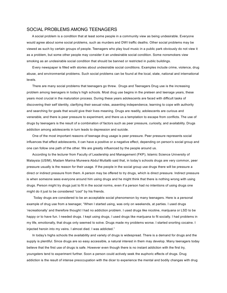 Social problems and risks facing teenagers | PDF | Sex Education ...