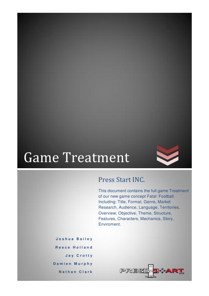 Game Treatment Document | PDF | Online And Offline | Video Games