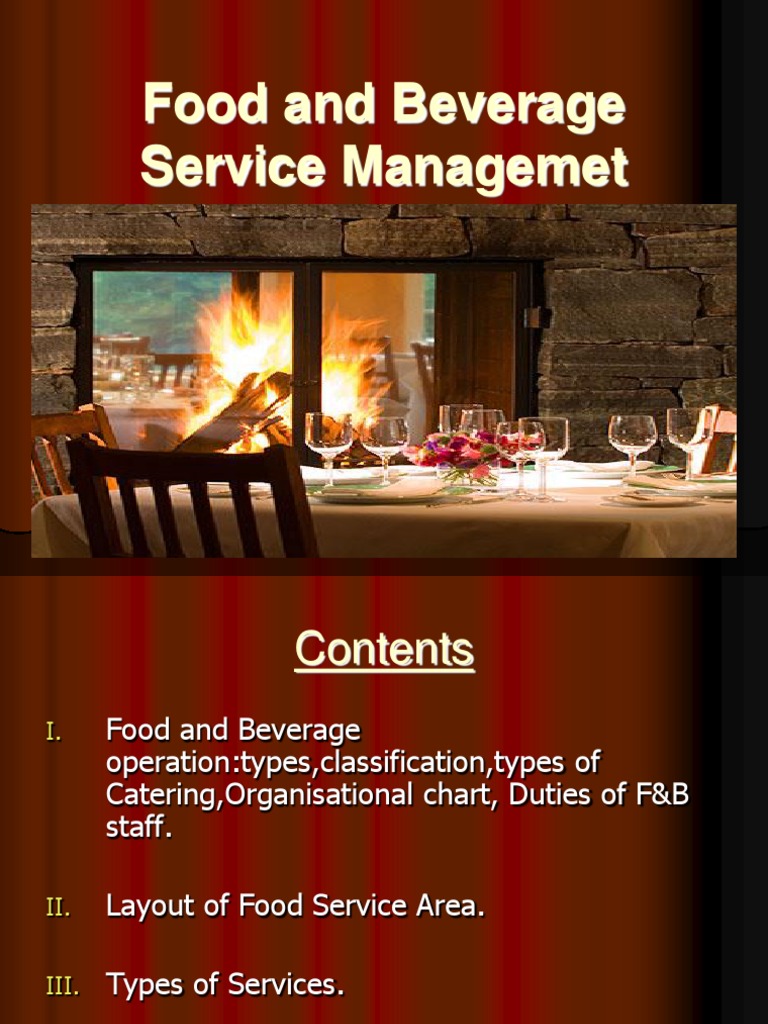 Food and Beverage Service Management | Restaurants | Bar
