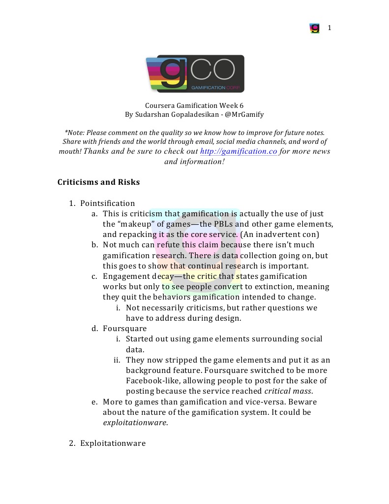 Coursera Gamification Class Review - Week 6 | PDF | Money | Euro